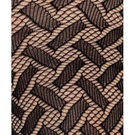Collant a Rete con fantasia Intrecciata - Nero | Leela Lab